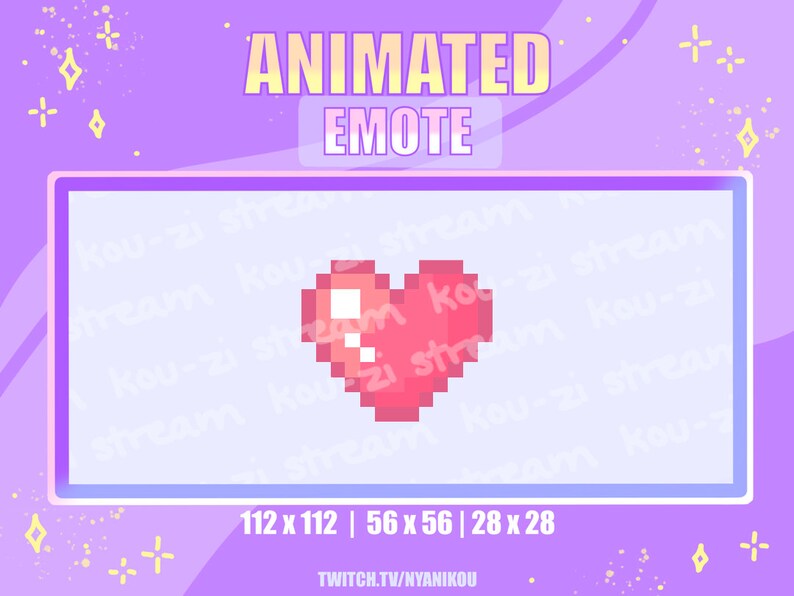 Animated Pixel Heart Emote: Twitch Stream Asset (digital Download) - Etsy