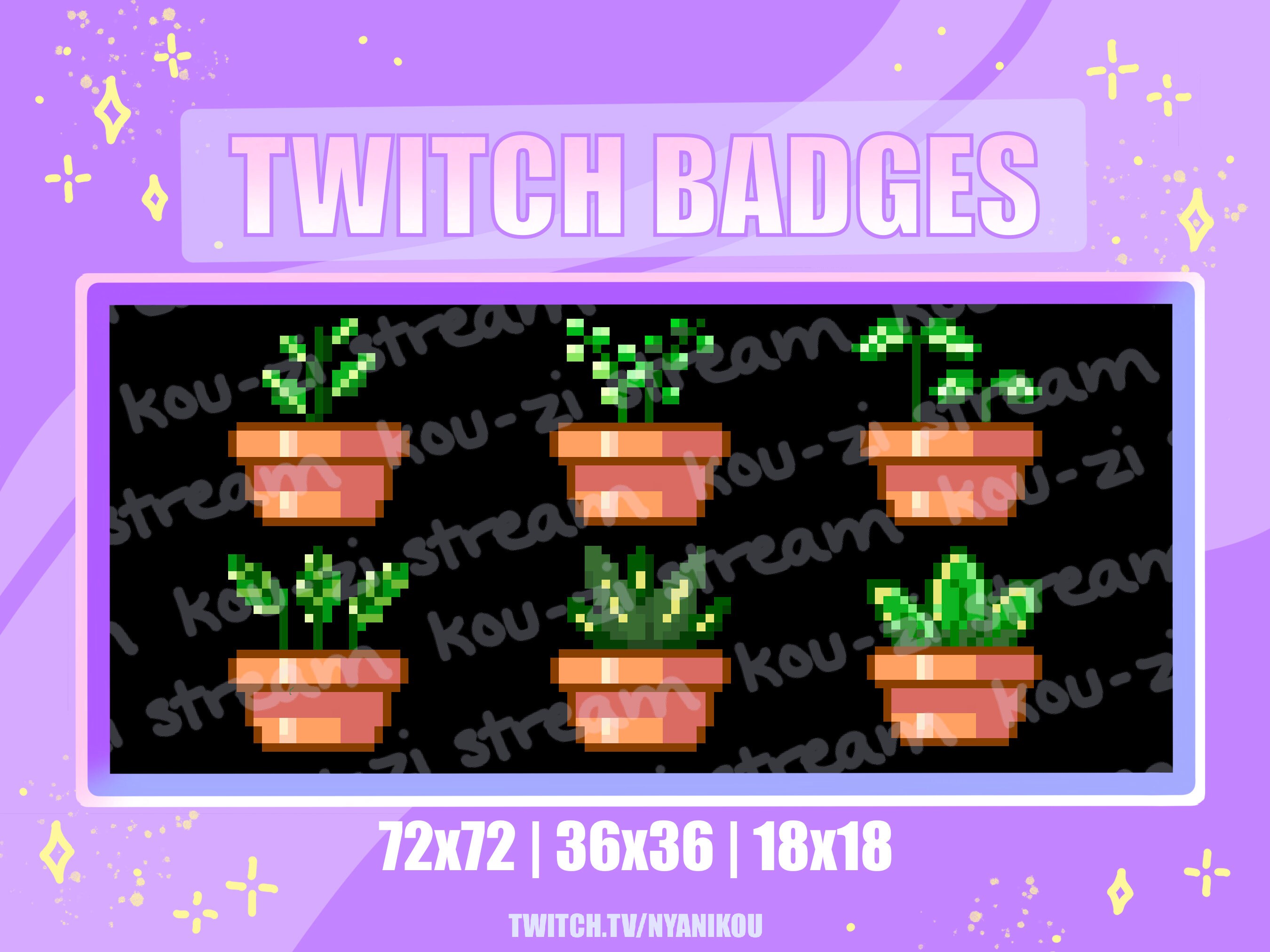 Twitch Sub Badges Bit Badges Emote Cute Potted Plant Badges Stream ...