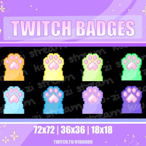 Twitch Sub Badges Bit Badges Emote Cute Cat Badges Stream Assets Kawaii ...