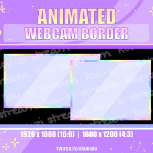 Animated Pastel Rainbow Webcam Border Cute Pastel Stream Assets Kawaii ...