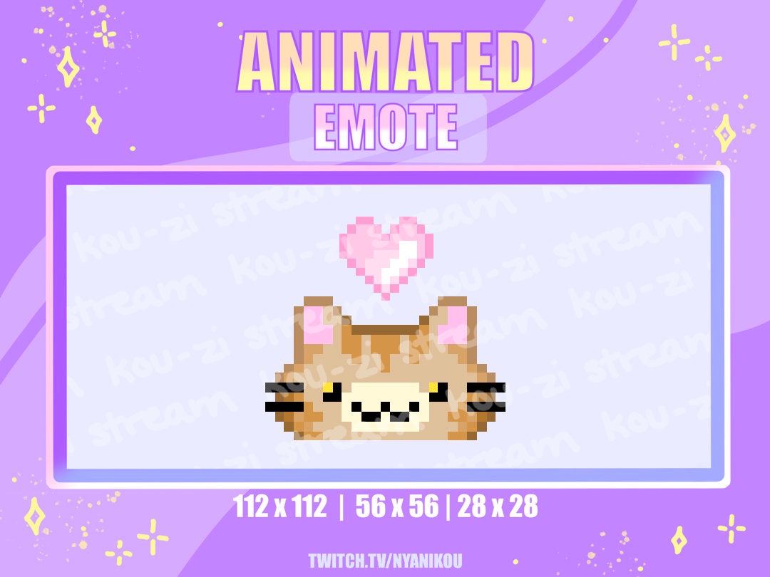 Twitch Animated Emote Cute Cat Light Brown Tabby Stream Assets Kawaii ...