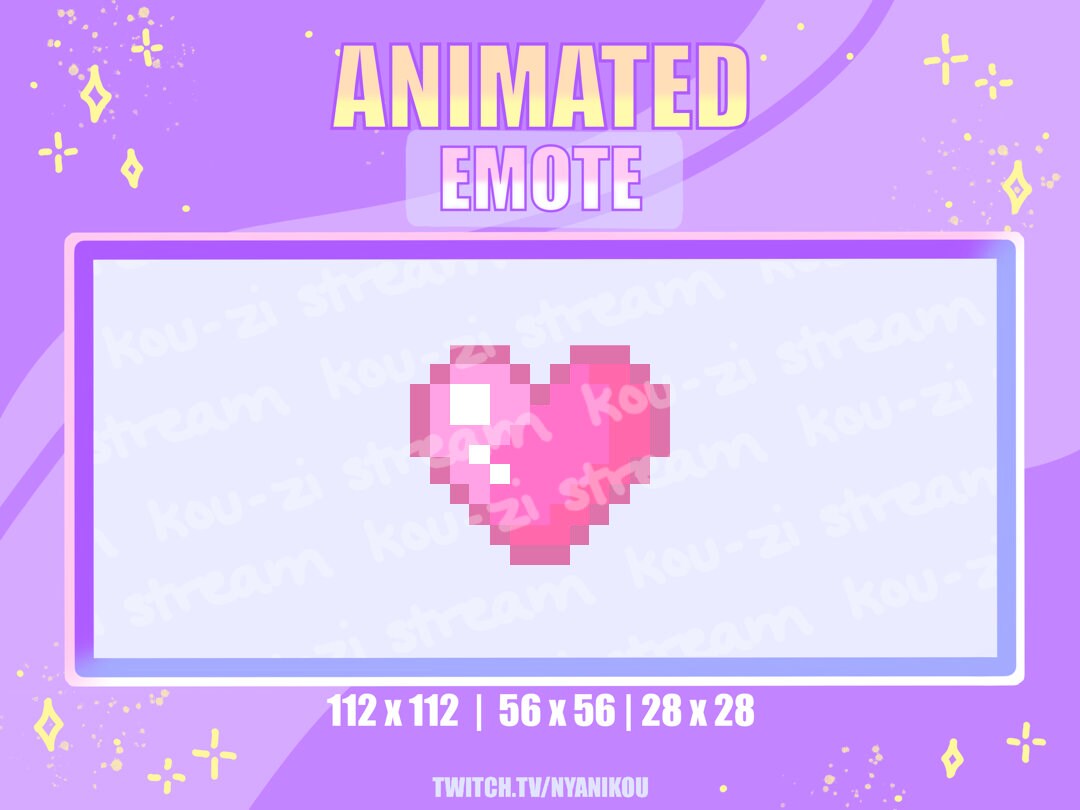 Emote animée Twitch mignon Pixel Art coeur arc-en-ciel Love Magic ...