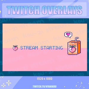 Animated Peach Lofi Fruit Twitch Overlays and Scenes Pastel Stream ...