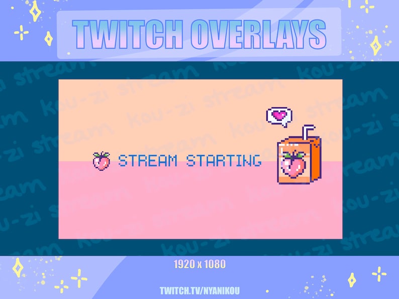 Animated Peach Lofi Fruit Twitch Overlays and Scenes Pastel Stream ...