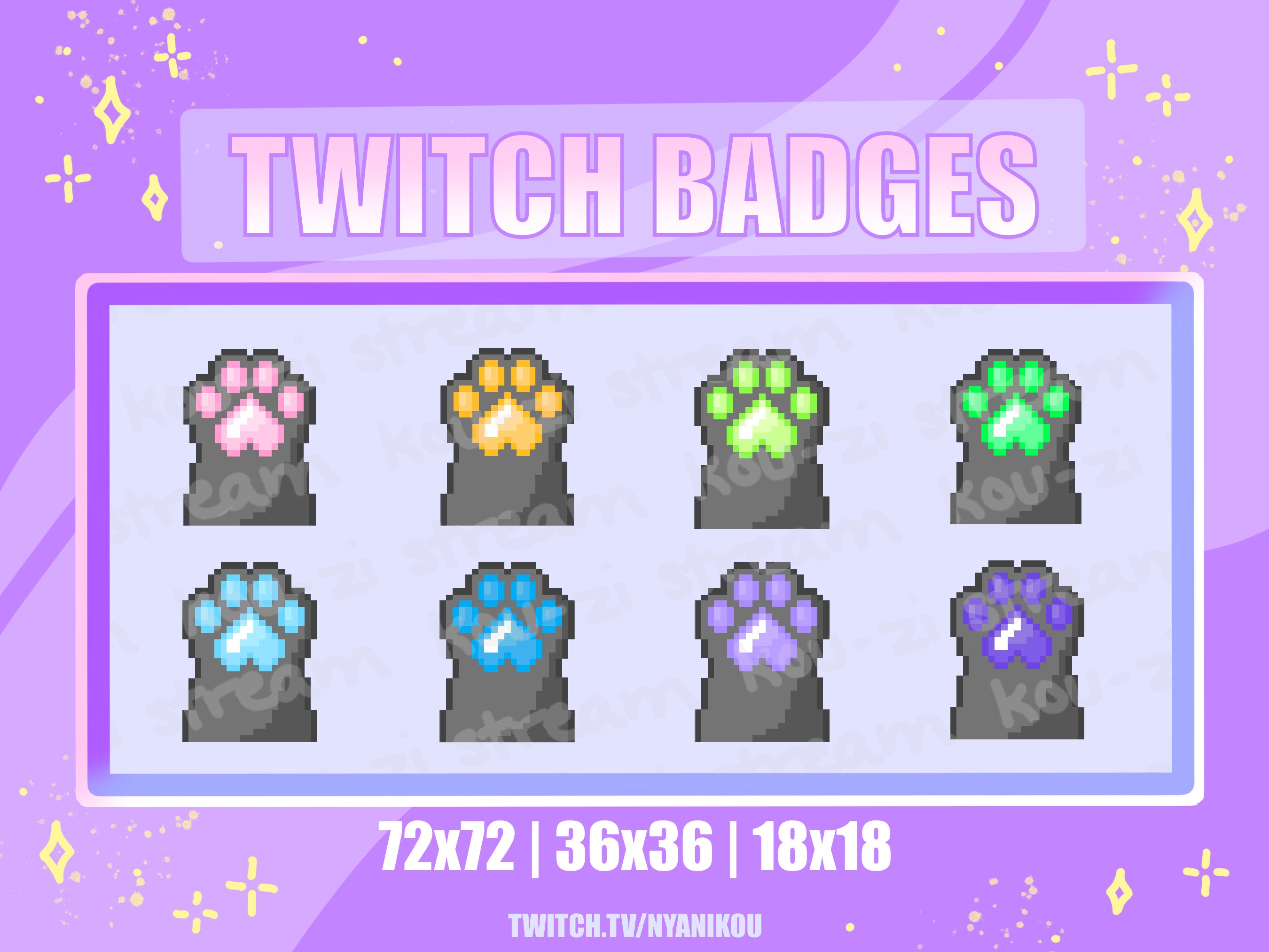 Twitch Sub Badges Bit Badges Emote Cute Cat Badges Stream Assets Kawaii ...