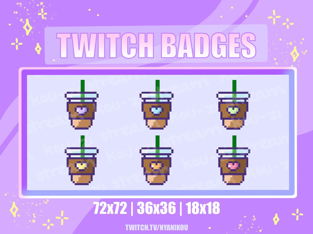Twitch Sub Badges Bit Badges Emote Cute Iced Coffee Badges Stream ...