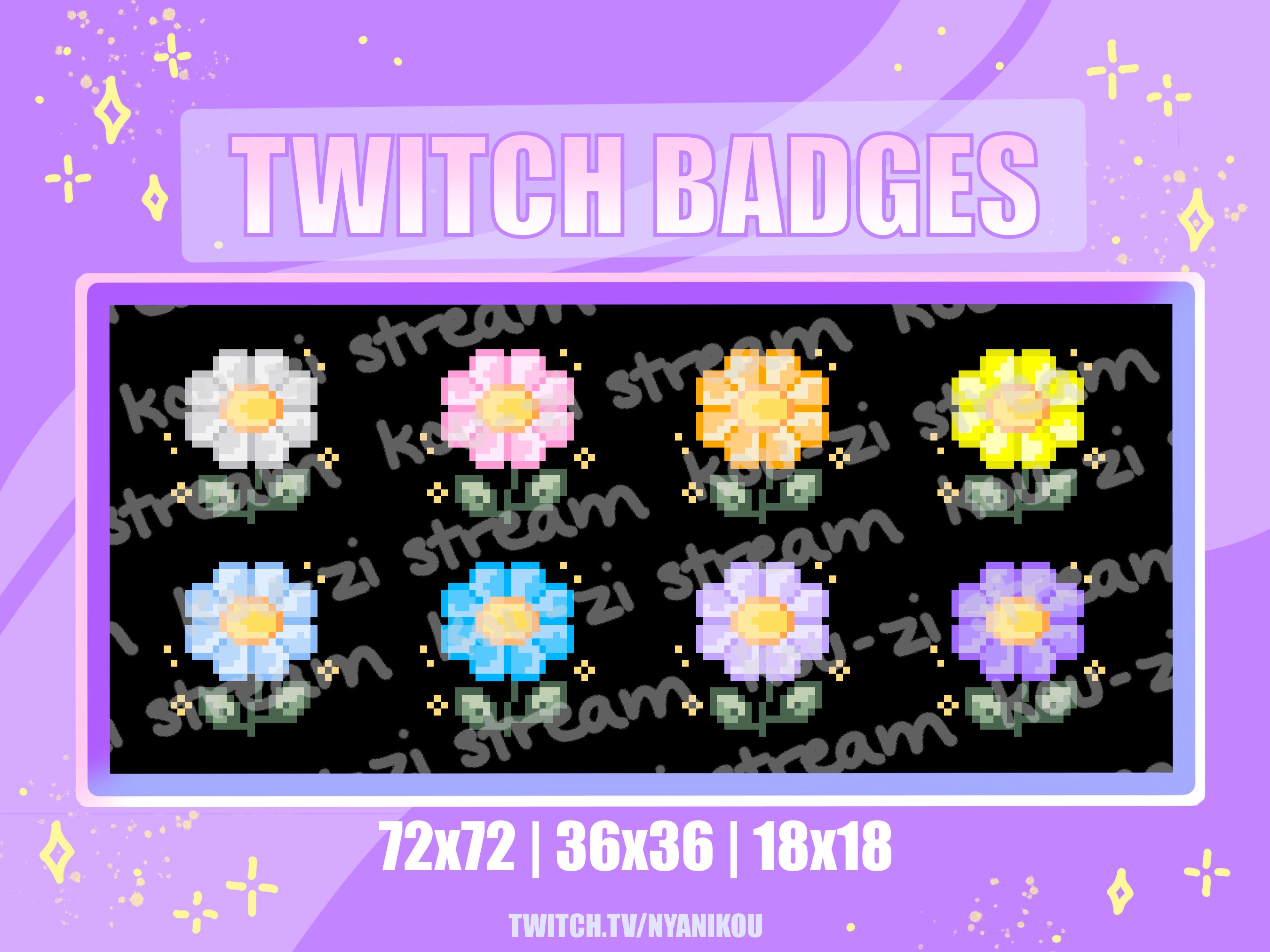 Cute Daisy Twitch Sub Badges – Kawaii Flower Stream Assets (digital ...