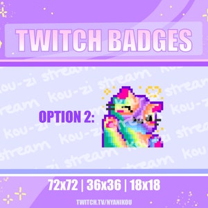 Twitch Sub Badge Bit Badge (option 2) Emote Cute Cat Badge Stream ...