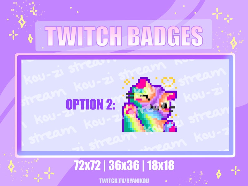 Cute Rainbow Cat Twitch Sub Badge – Kawaii Emote (digital Download) - Etsy