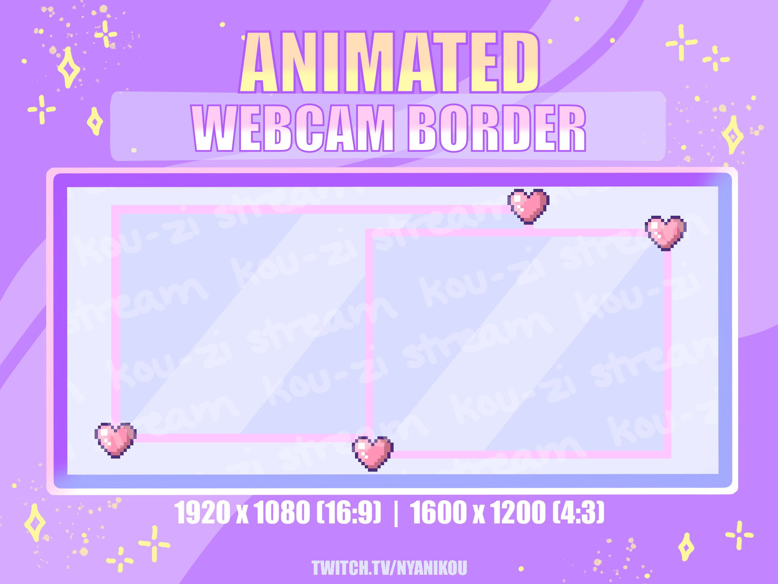 Animated Pixel Heart Webcam Border Cute Stream Assets Kawaii Overlay ...