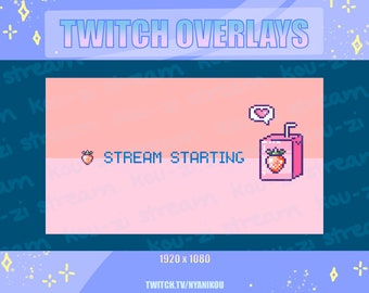 Animated Peach Lofi Fruit Twitch Overlays and Scenes Pastel Stream ...