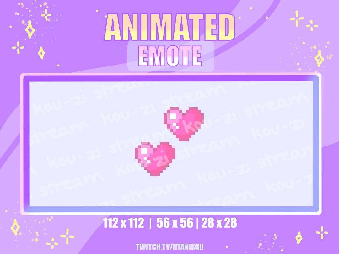 Twitch Animated Emote Cute Pixel Art Hearts Rainbow Love Magic Stream ...