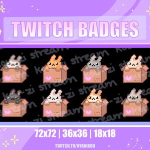 Twitch Sub Badges Bit Badge Emote Cute Bunny Badges Stream Assets ...