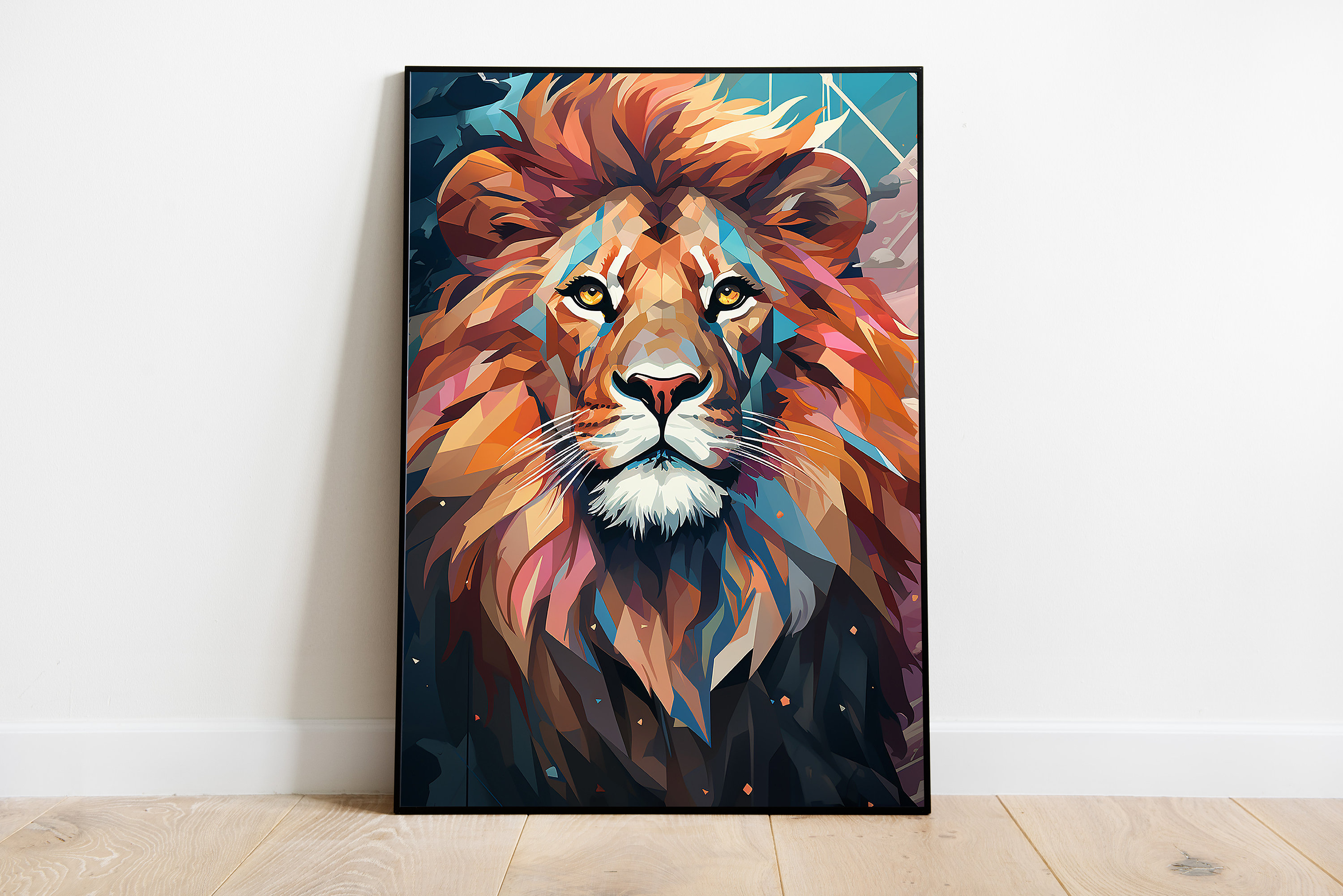 Lion Head Digital Download, Abstract Art, Home Decor, Office Decor ...