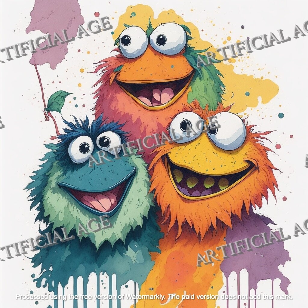 Set of 3 Muppet Prints, Cartoon Prints, Wall Decor, Boy and Girl ...