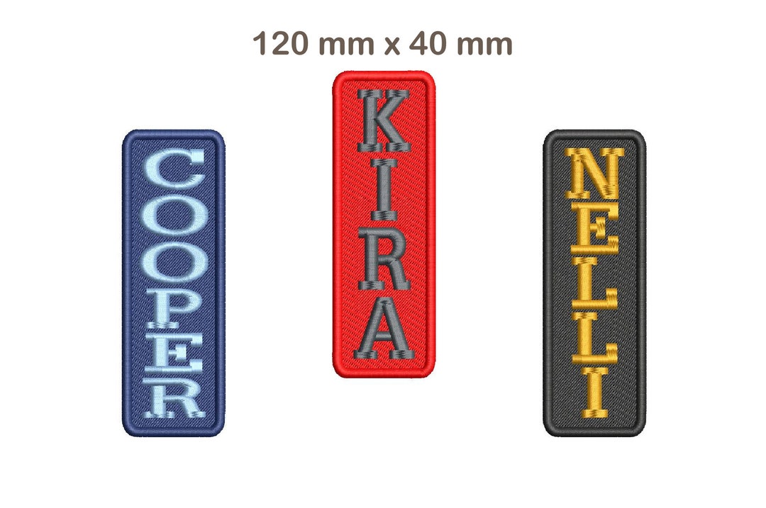 Vertical Name Tag Patches/application Name Embroidered/vertical Name ...