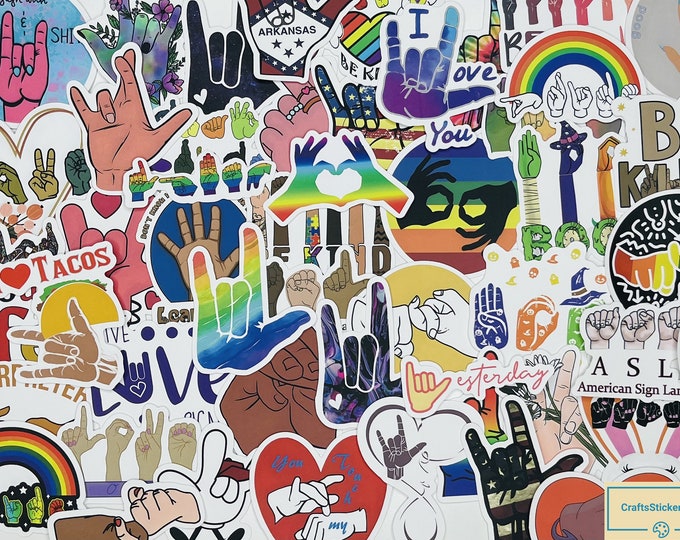 Sign Language Stickers / ASL Decals / ASL Sticker Pack / Inspirational ...