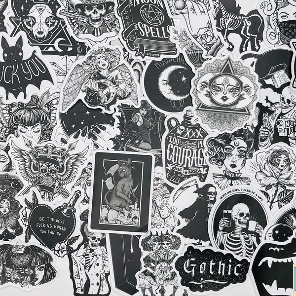 Black and White Sticker Pack - Etsy
