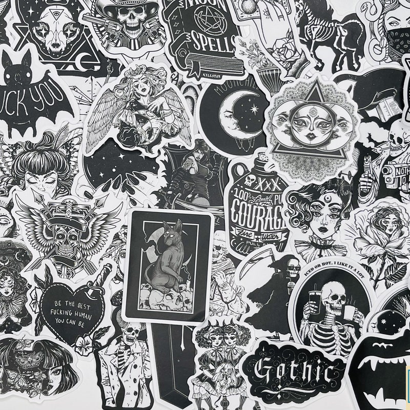Black and White Sticker Pack - Etsy