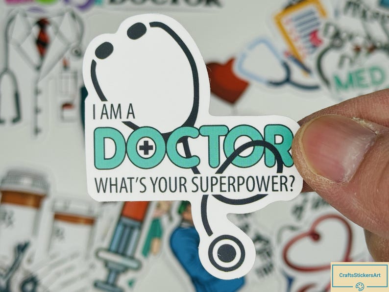 Doctor Nurse Sticker Pack, Medical Vinyl Stickers for Laptop Water ...