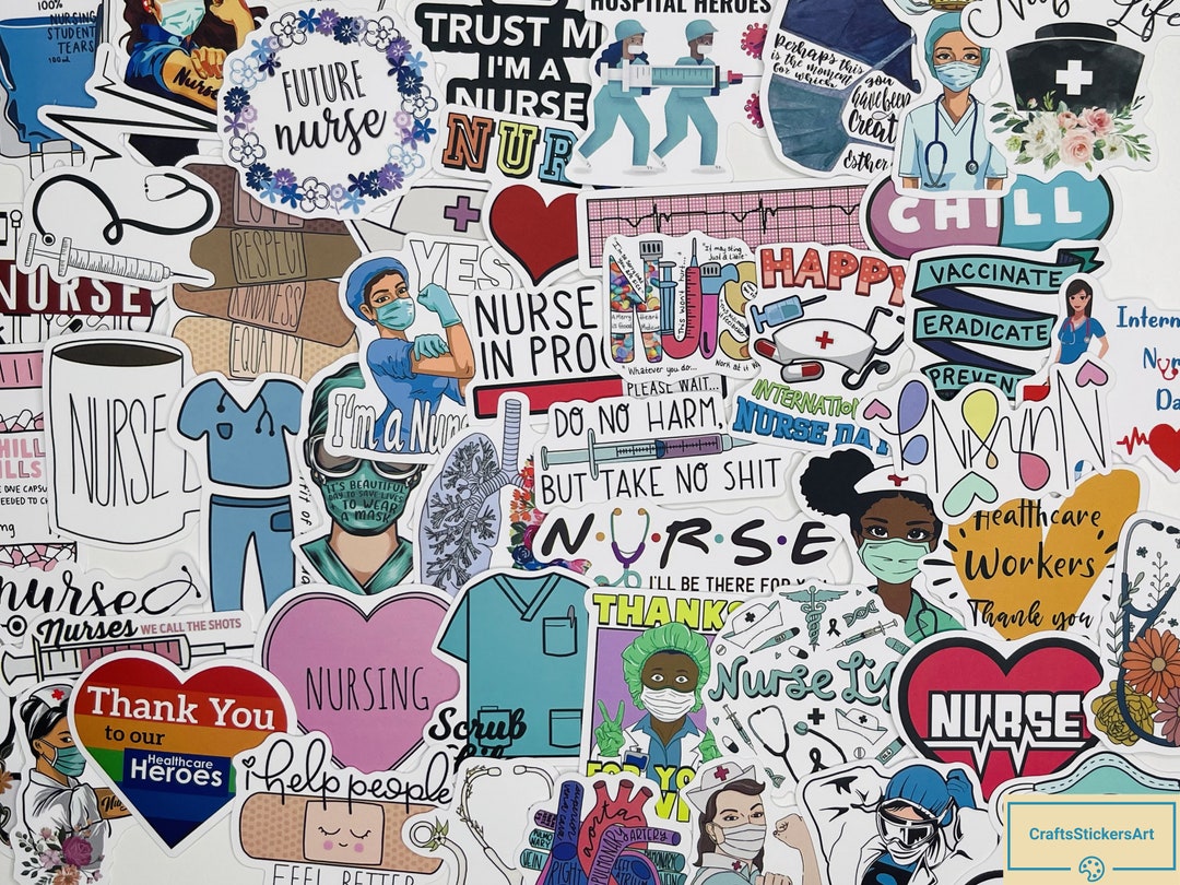 NURSE Stickers, Heros Stickers, Vinyl Stickers, 10-50 Pcs Random Pack ...