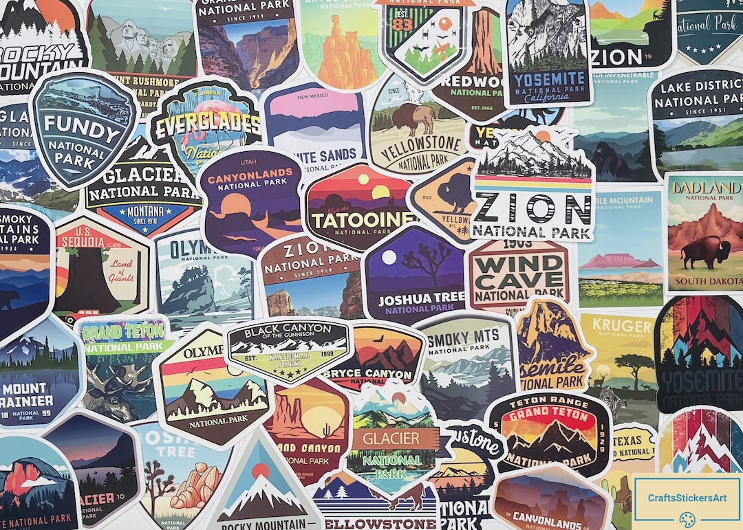 National Park Stickers, 10-100 Pcs Random Pack, FREE Shipping, Laptop ...