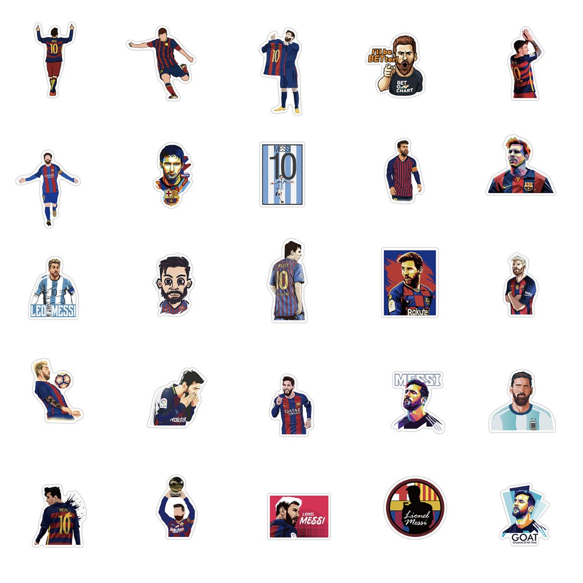 MESSI Stickers Argentine Soccer Player Cute Stickers Kawaii - Etsy