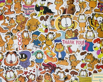1980s 1990s Vintage Stickers Garfield the Cat by Jim - Etsy