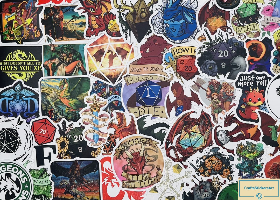 D&D Vinyl Stickers, Dungeons-dragons Game Random Pack, 10-100 Pcs ...