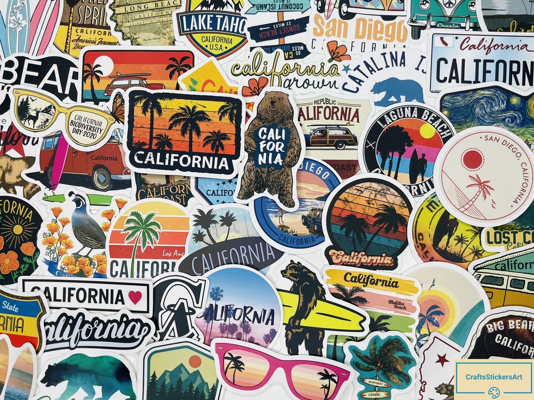 California Sticker, Stickers Bicycle, Skateboard ,vinyl Stickers, 10-50 ...