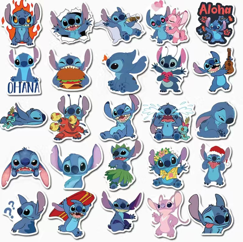 STITCH Stickers Pack Stickers Kawaii Sticker Laptop - Etsy