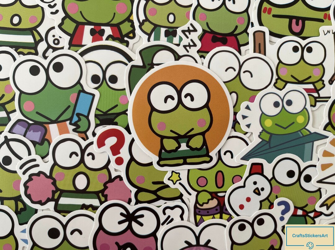 Cute Green Frog, Vinyl Stickers, 10-50 Pcs Random Pack, FREE Shipping ...