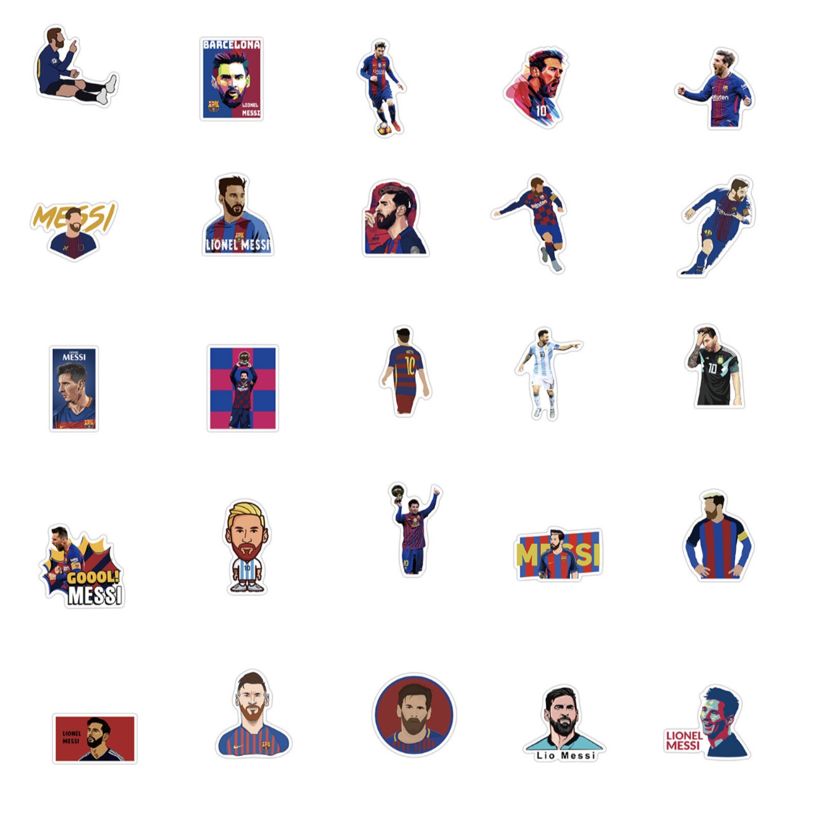 MESSI Stickers Argentine Soccer Player Cute Stickers Kawaii - Etsy