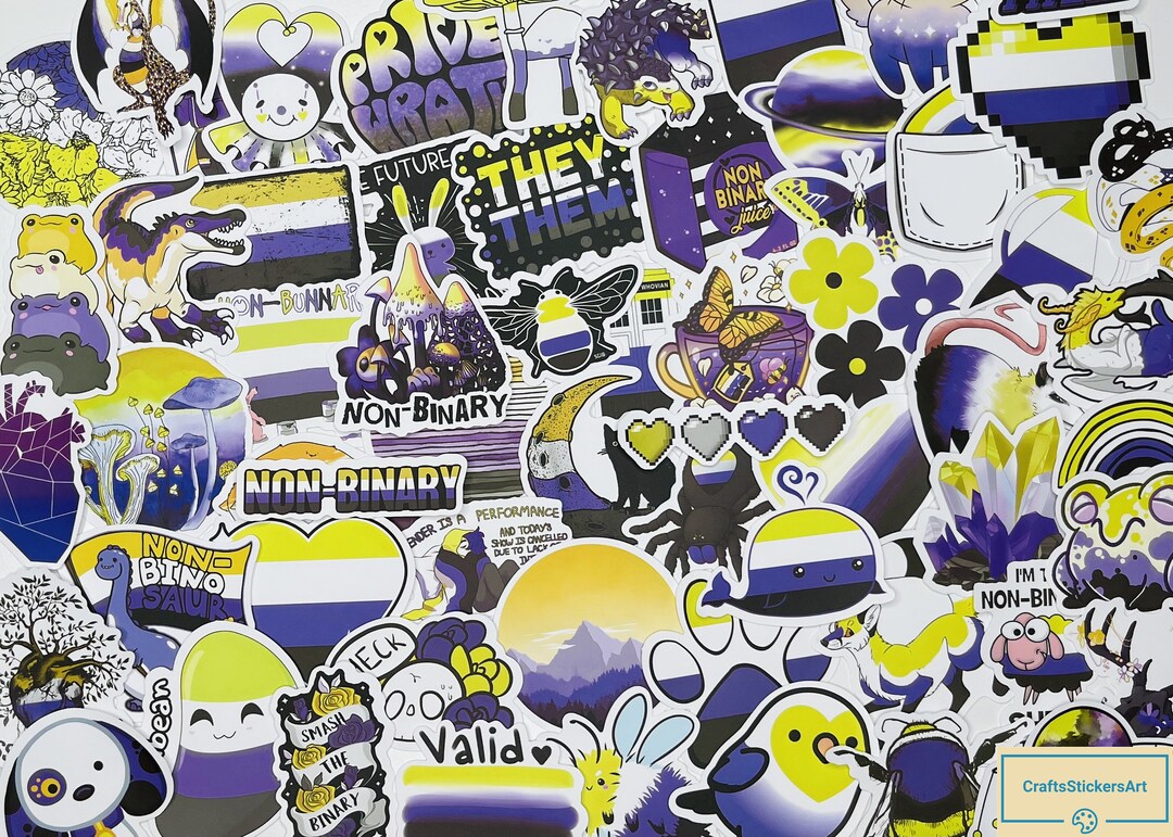NON BINARY, They Them Stickers, They Them Pronouns, Vinyl Stickers, 10 ...