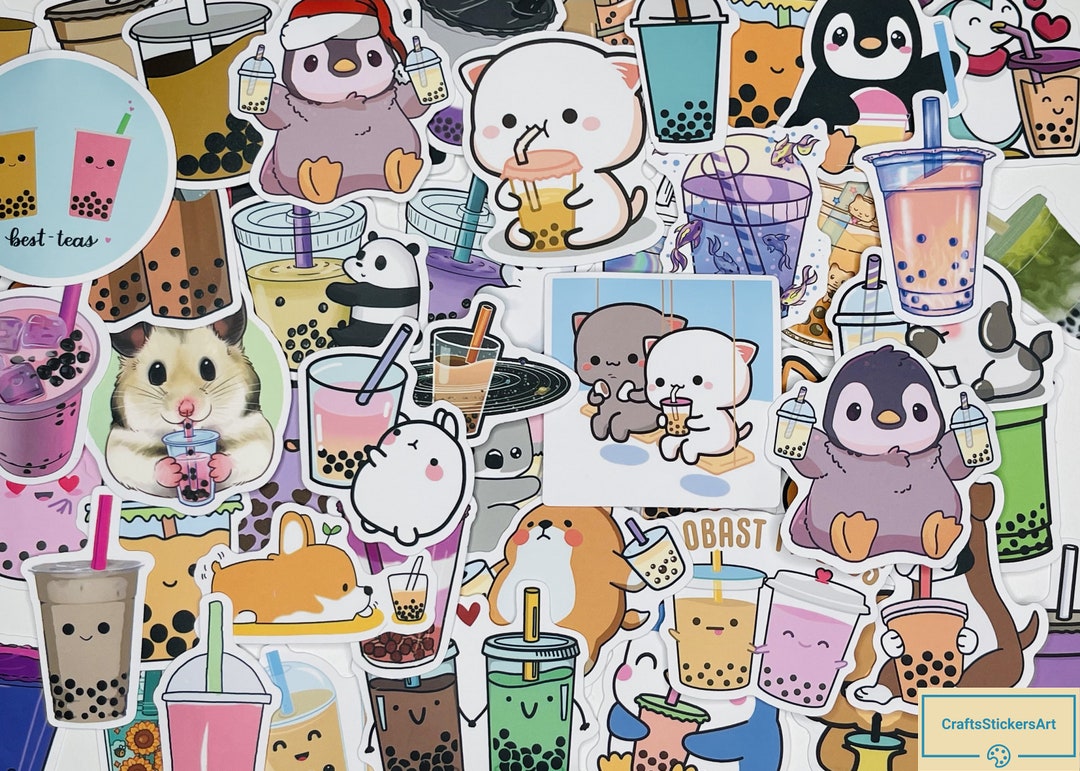 Boba Bubble Tea Stickers, Drink Lovers Stickers, Vinyl Stickers, 10-50 ...