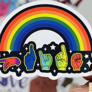 ASL, Sign Language Stickers, Vinyl Stickers, 10-50 Pcs Random Pack ...