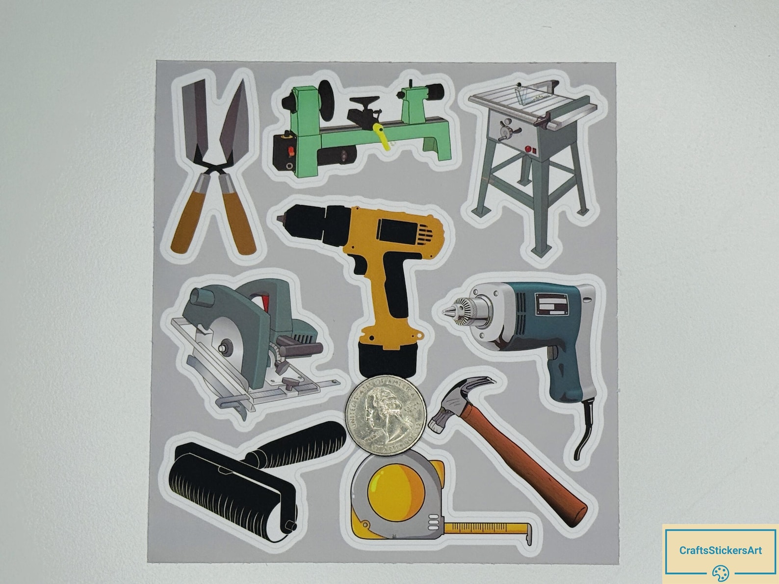 Tool & Woodworking Stickers Pack – Workshop Vinyl Decals – Waterproof ...