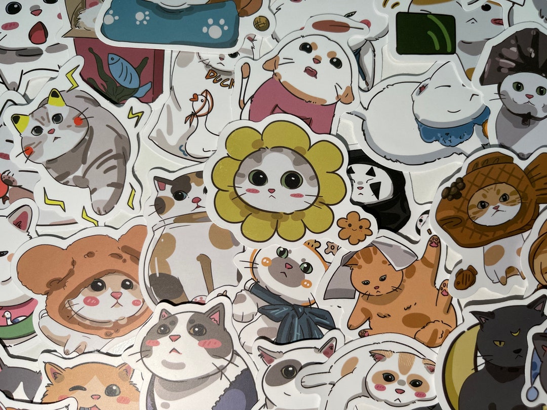 CAT Stickers Vinyl Stickers 10-50 Pcs Random Pack FREE - Etsy