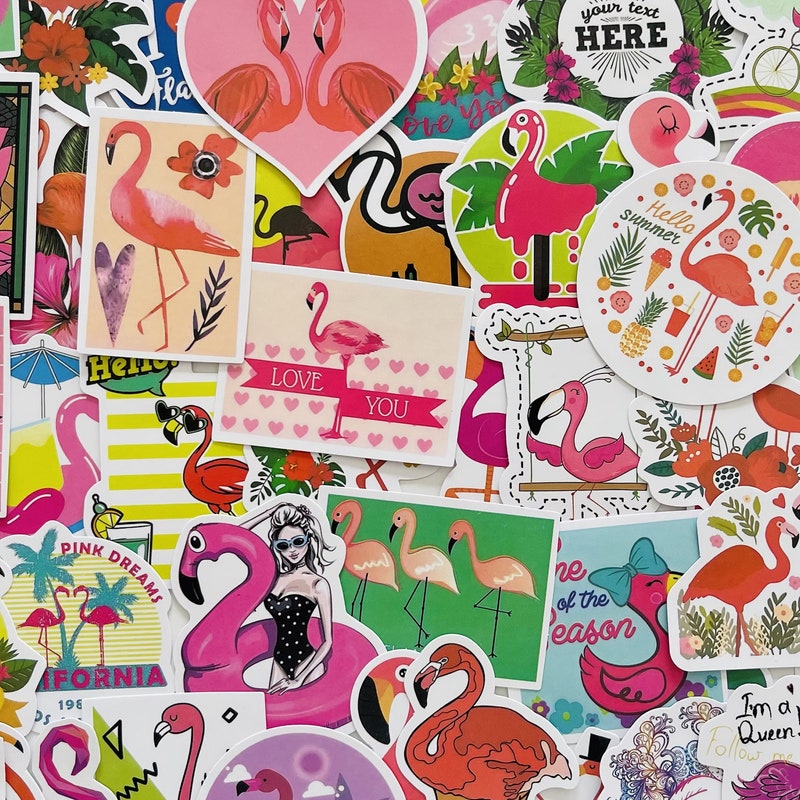 Flamingo Stickers - Etsy