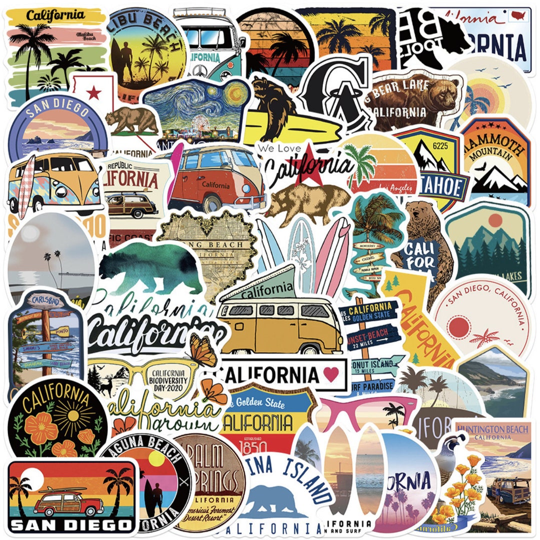 California Sticker Stickers Bicycle Skateboard vinyl - Etsy