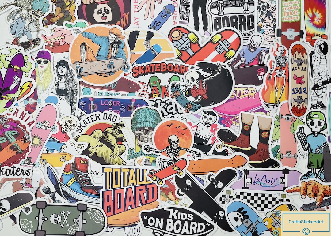Skateboard Stickers, Skateboarding Vinyl Stickers, 10-50 Pcs Random ...