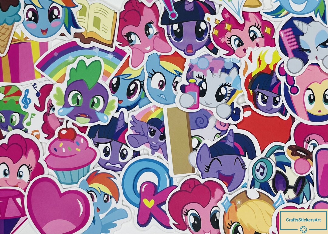 40 Pcs MLP Pony Mix Sticker, Kawaii Sticker, Laptop Stickers, Kids ...