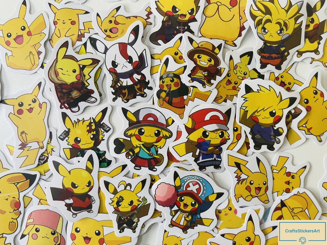 PIKACHU Stickers, Pokemon Cute Stickers Kawaii Sticker Laptop Stickers ...