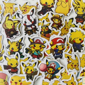 PIKACHU Stickers, Pokemon Cute Stickers Kawaii Sticker Laptop Stickers ...