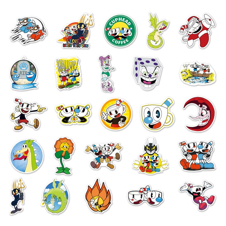 CUPHEAD Stickers Vinyl Stickers 10-50 Pcs Random Pack FREE - Etsy