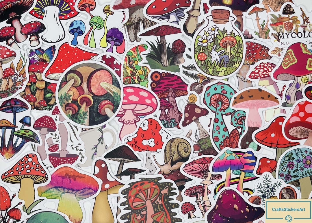 MUSHROOM Stickers, Vinyl Stickers, 10-50 Pcs Random Pack, FREE Shipping ...