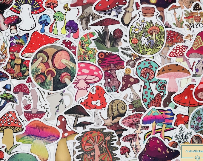 Mushroom Book Sticker, Cottagecore Sticker, Laptop Waterbottle Sticker ...