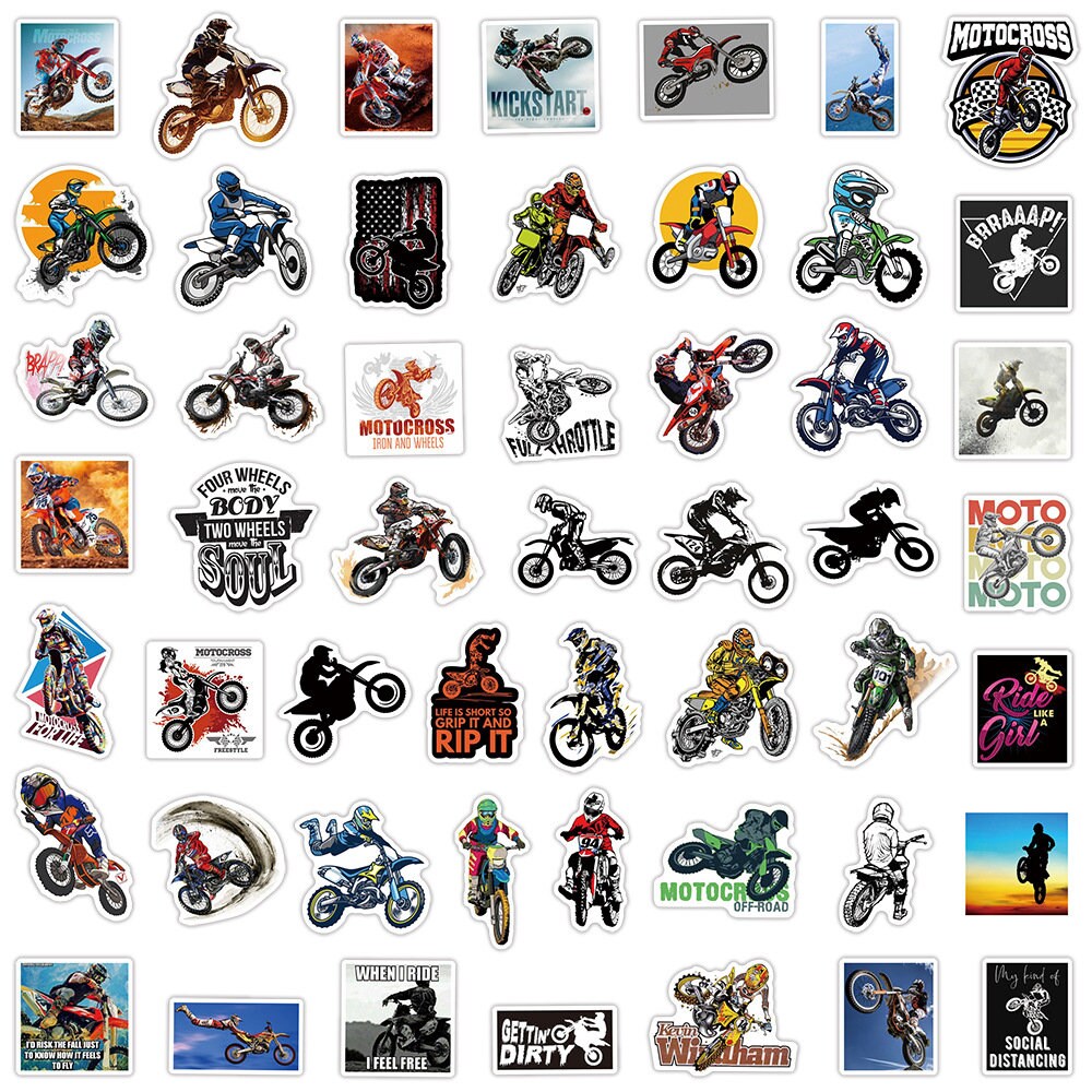 Motocross Dirt Bike Stickers Vinyl Stickers 10-50 Pcs - Etsy