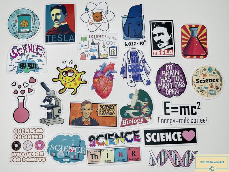 SCIENCE Stickers,laboratory Science Chemistry Sticker, Physics Biology ...