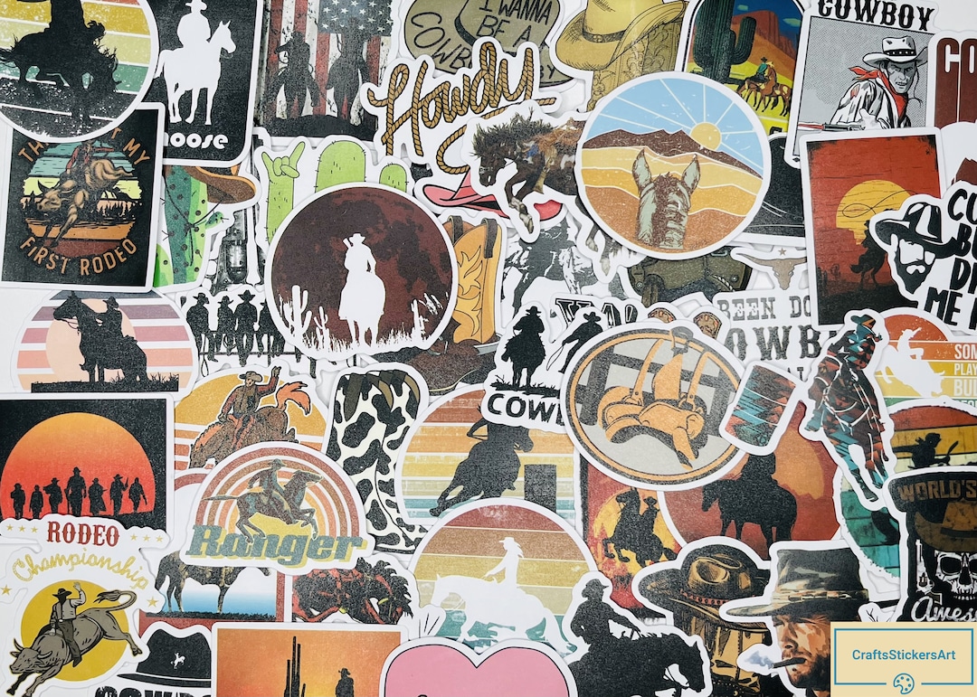 COWBOY Stickers, Vinyl Stickers, 10-50 Pcs Random Pack, FREE Shipping ...